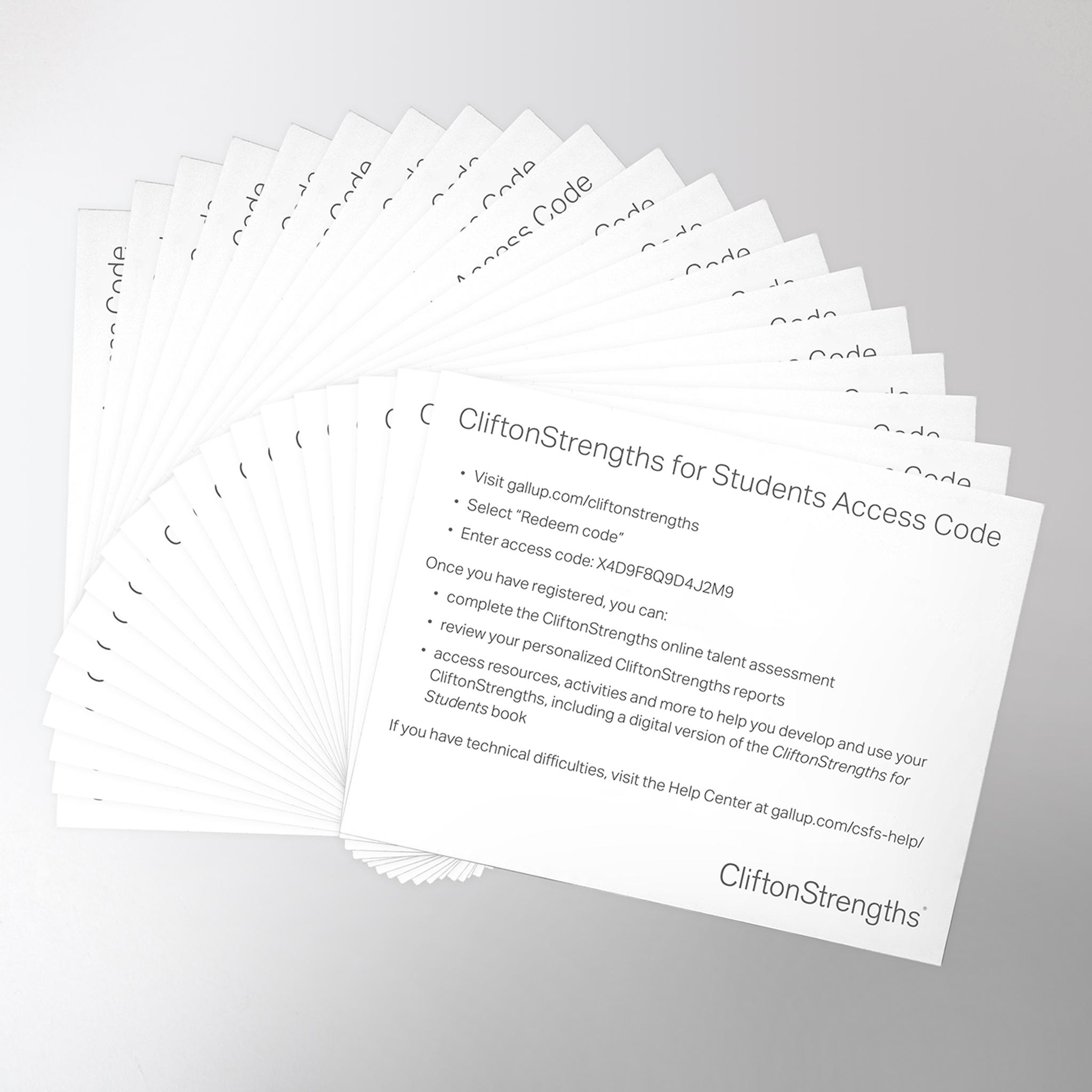 CliftonStrengths for Students Access Code Retail Card (Set of 20) | en ...