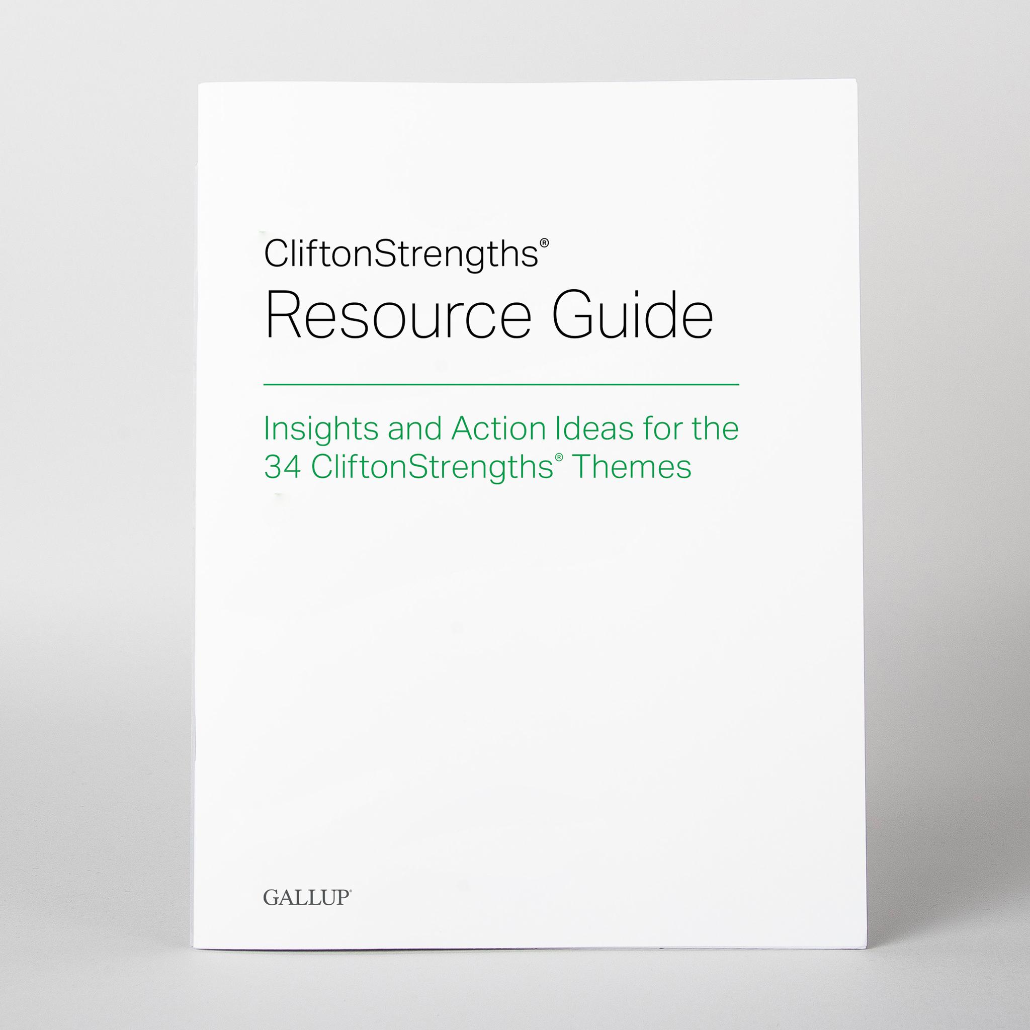 Front cover of CliftonStrengths Resource Guide.